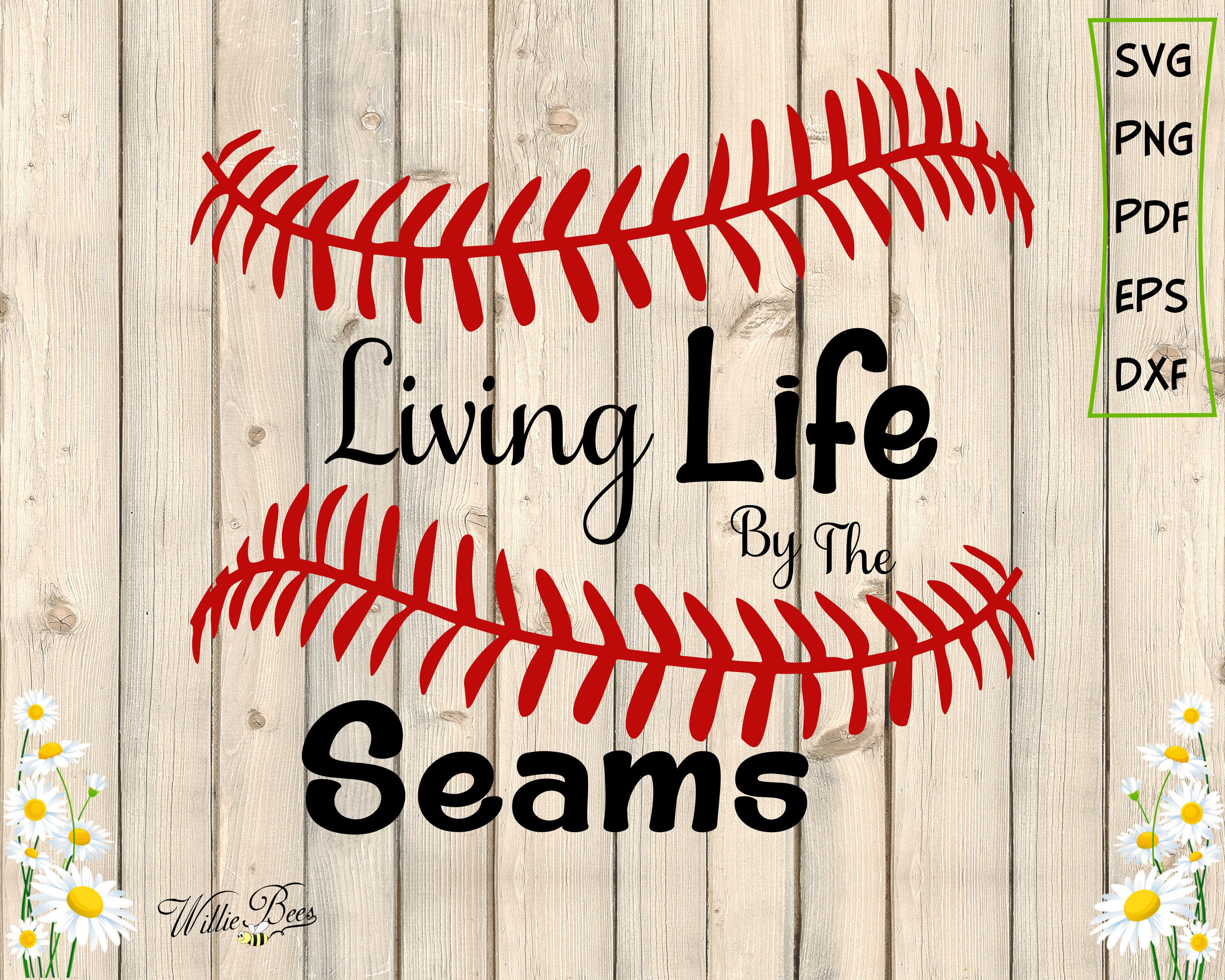 Baseball Life SVG Living Life by the Seams SVG Baseball - Etsy