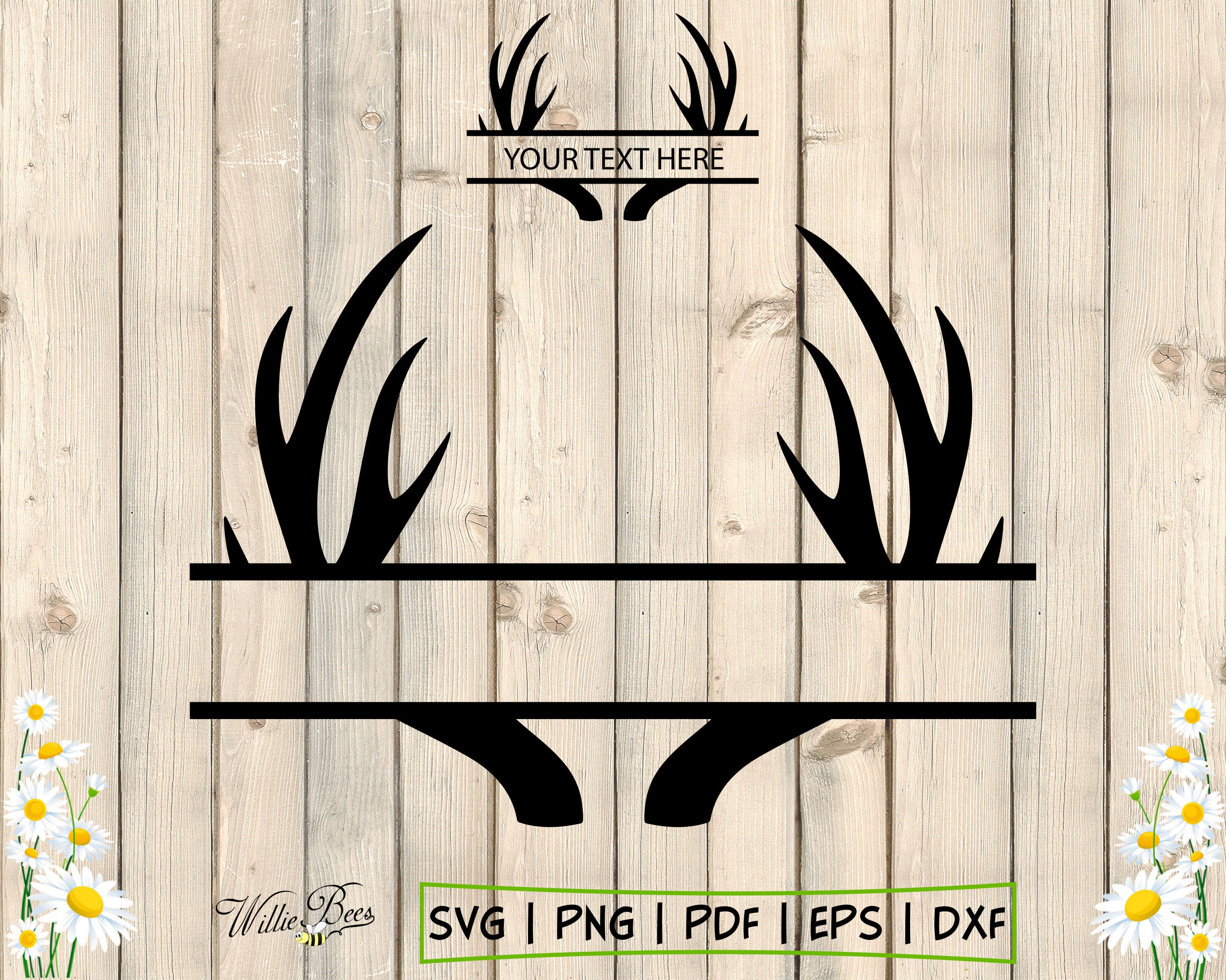 Antler Split Monogram SVG Deer Antlers Split Monogram Frame | Etsy