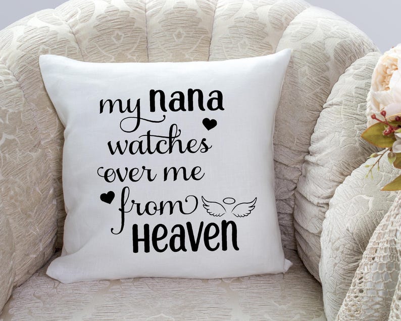 My Nana Watches Over Me From Heaven SVG, Angel Wings, Guardian Angel ...