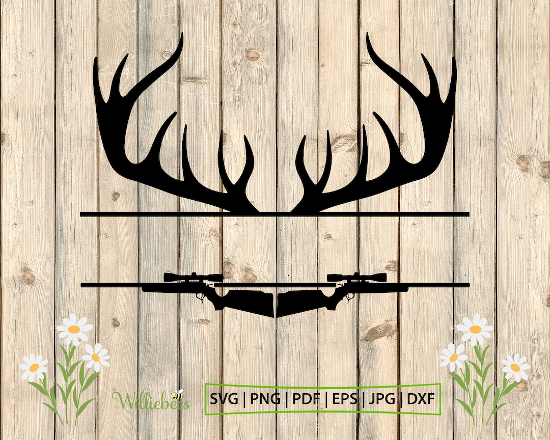 Deer Antler Split Monogram SVG, Personalized Name, Buck Hunting Custom ...