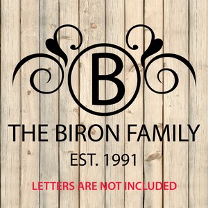 Custom Family Name Sign SVG, Personalized Monogram Name, Established ...