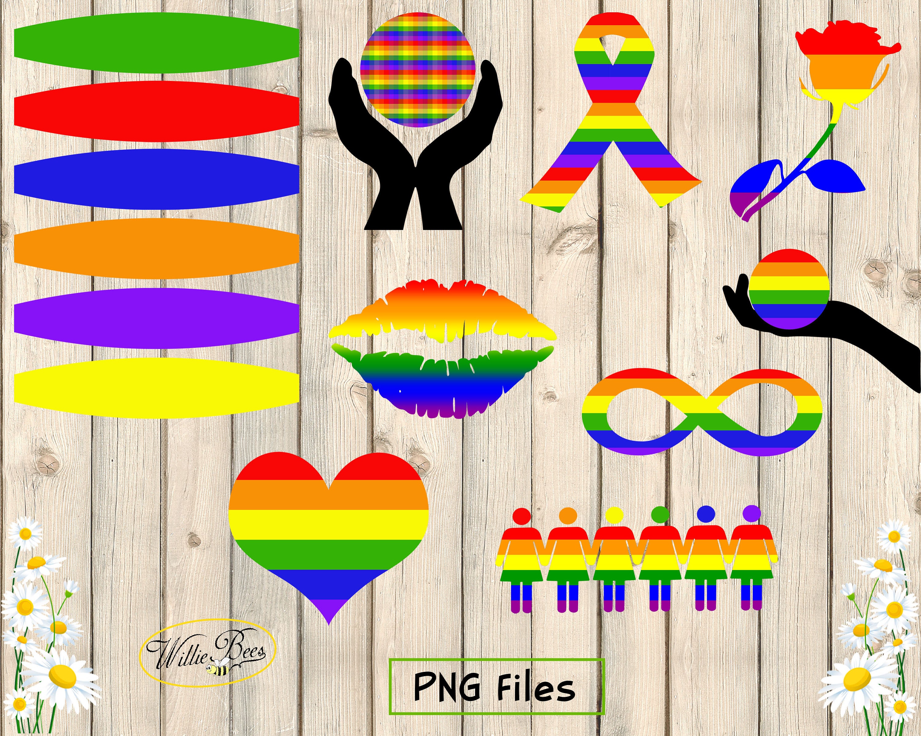 LGBT PNG Gay Pride Clipart Transgender Lesbian Clipart Gay - Etsy Canada