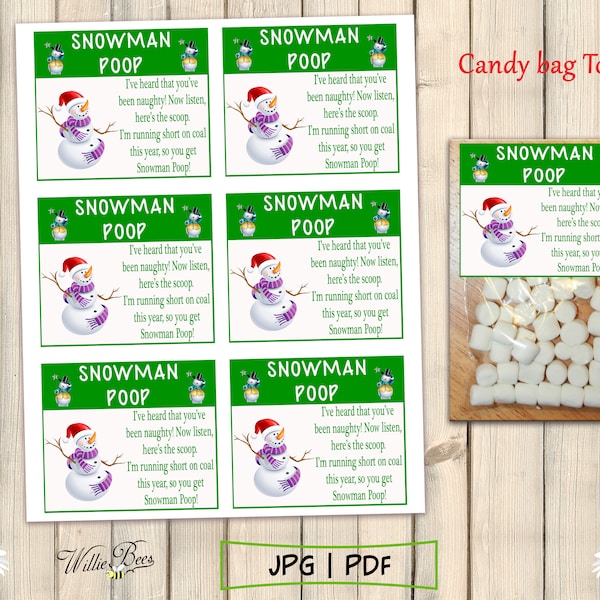 Snowman Poop Bag Topper - Etsy