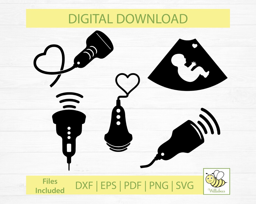 Ultrasound Probe Transducer Design, Sonogram SVG, Ultrasound Technician ...