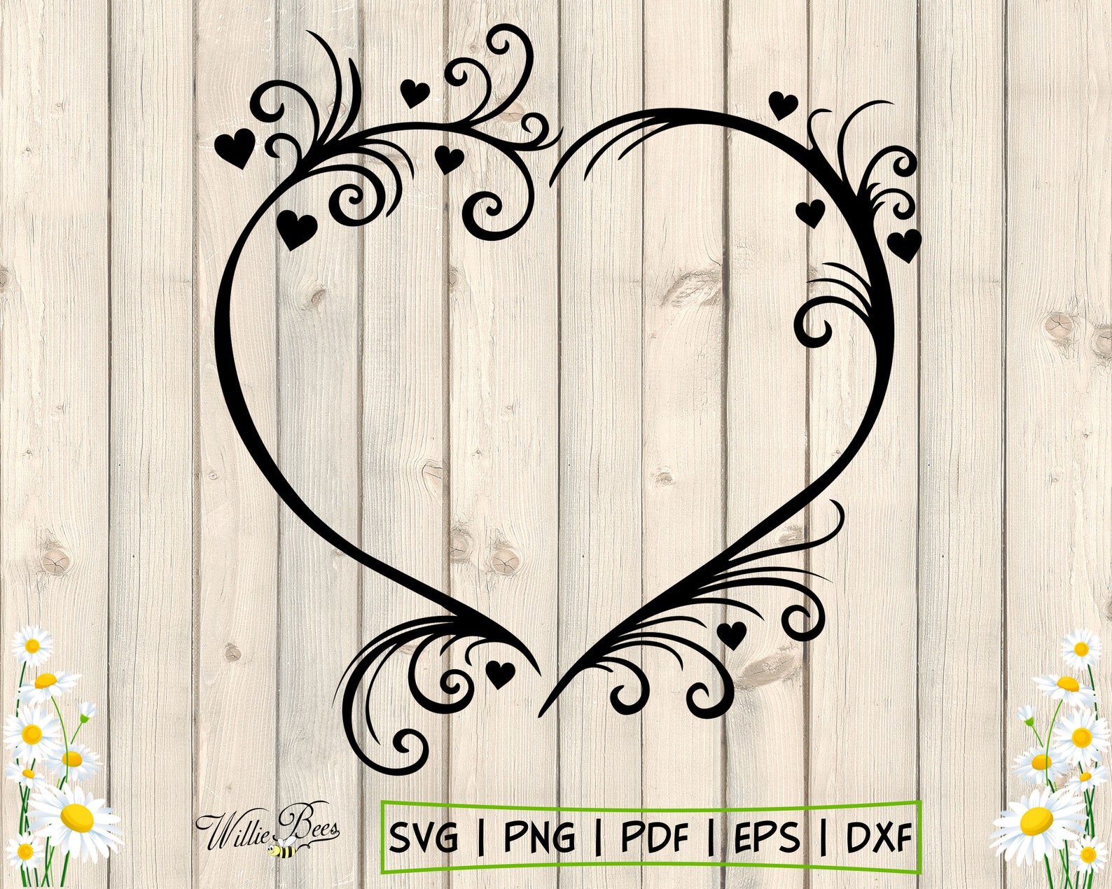 Heart SVG Wedding Design Couples SVG Love Heart Flourish - Etsy Canada