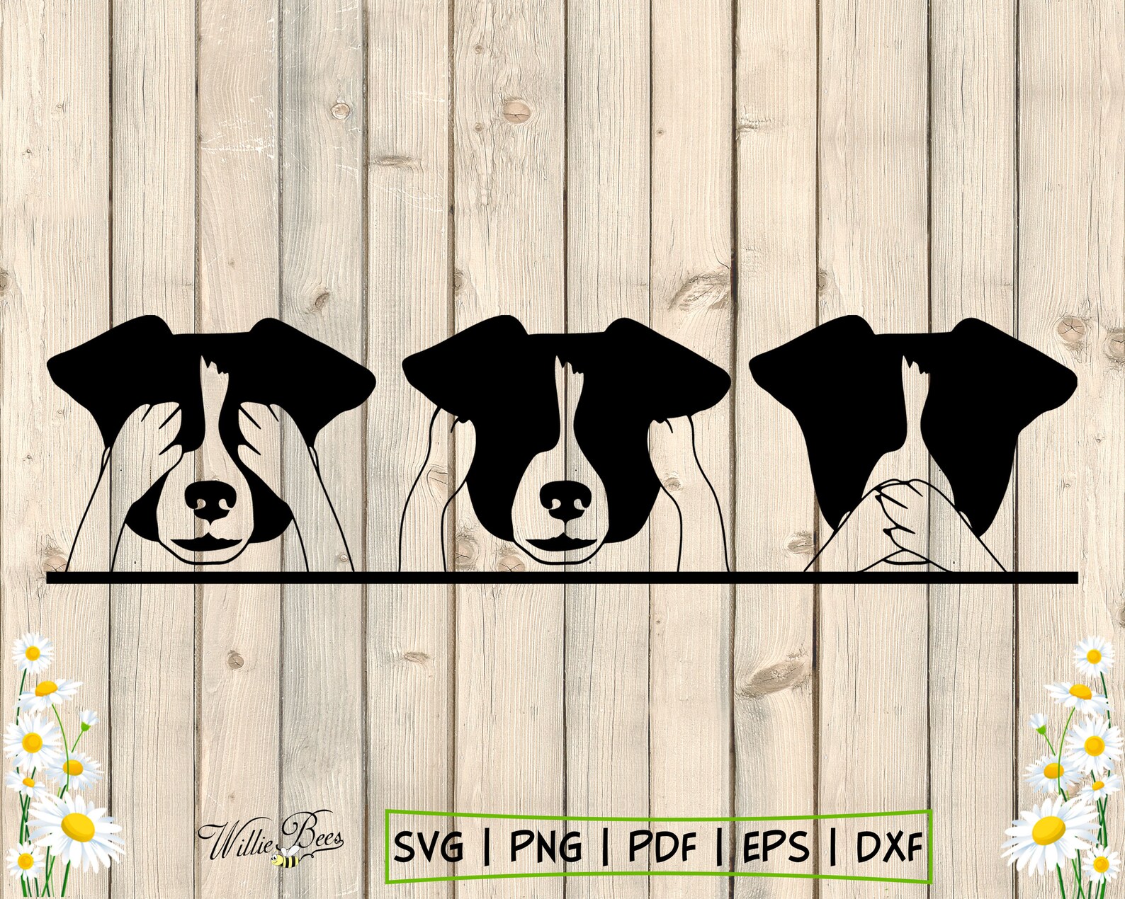Dog SVG Canine Clipart See Hear Speak No Evil Canine SVG - Etsy Canada