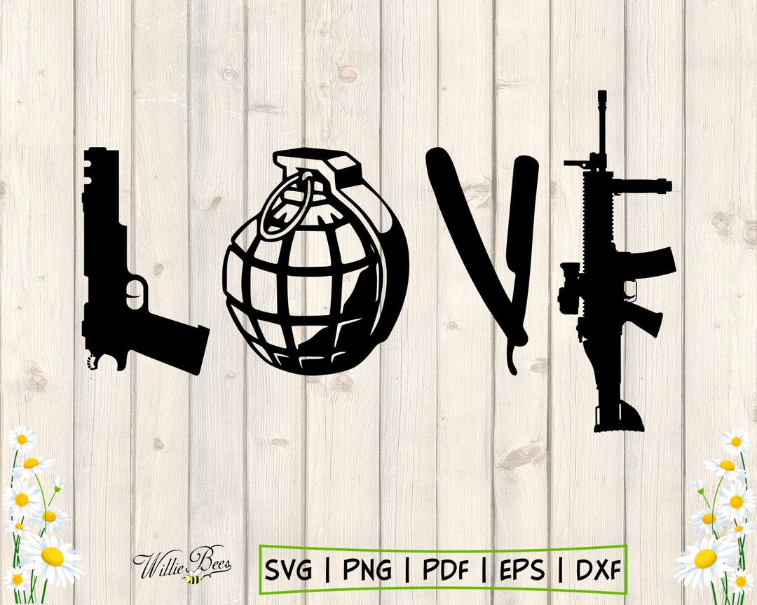 Military SVG, Weapons SVG, Combat Love, War Svg, Gun Clipart, Grenade ...