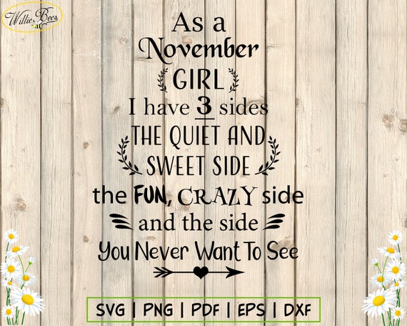 I'm A November Birthday Girl SVG Fun and Crazy Wild - Etsy Canada