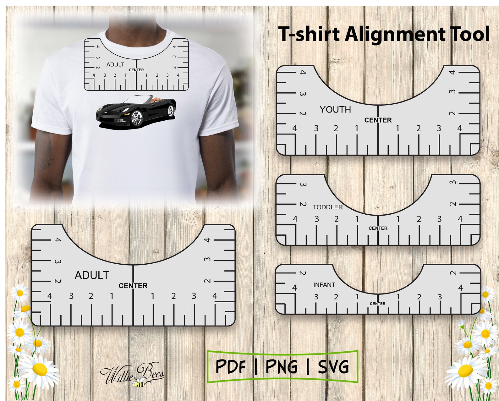 T-shirt Ruler Alignment Tool Shirt Placement Guide - Etsy