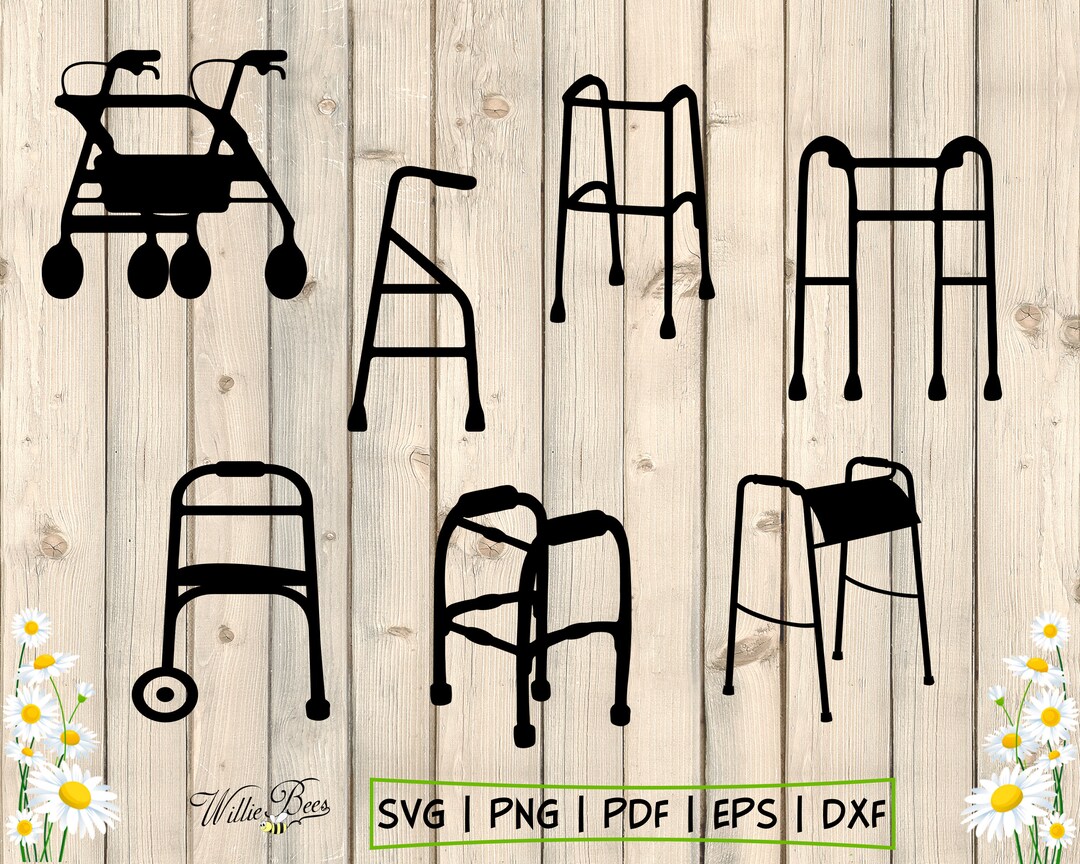 Medical Walker SVG, Elderly Walker, Rollators SVG, Walker for Senior ...
