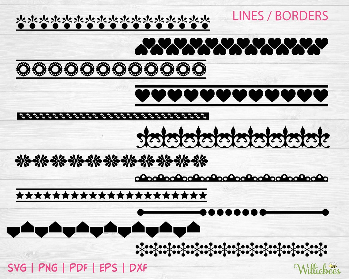 Line Border Patterns SVG Vector Border Decoration Element - Etsy Canada