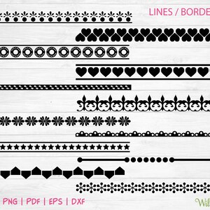 Line Border Patterns SVG, Vector Border, Decoration Element, Ornament ...