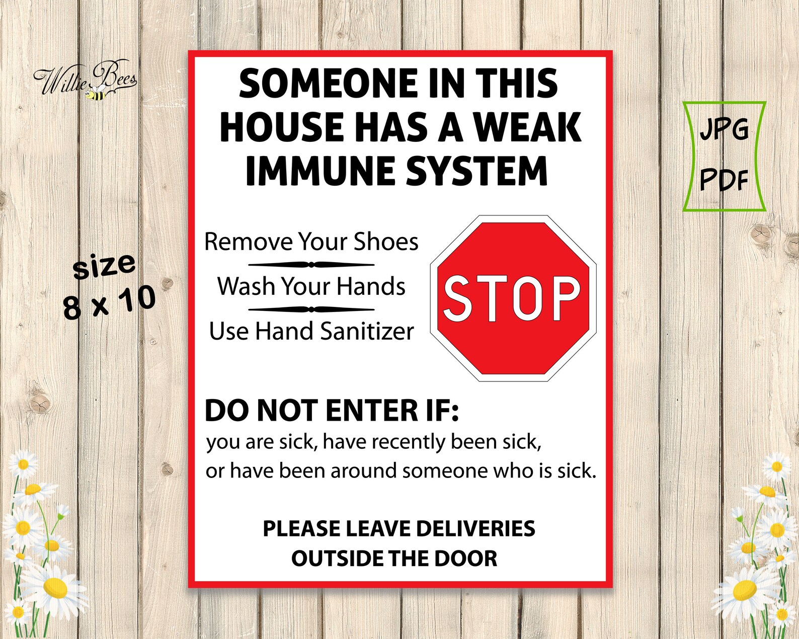 Weak Immune System Sign Medical Sign Sick Family Member Do - Etsy