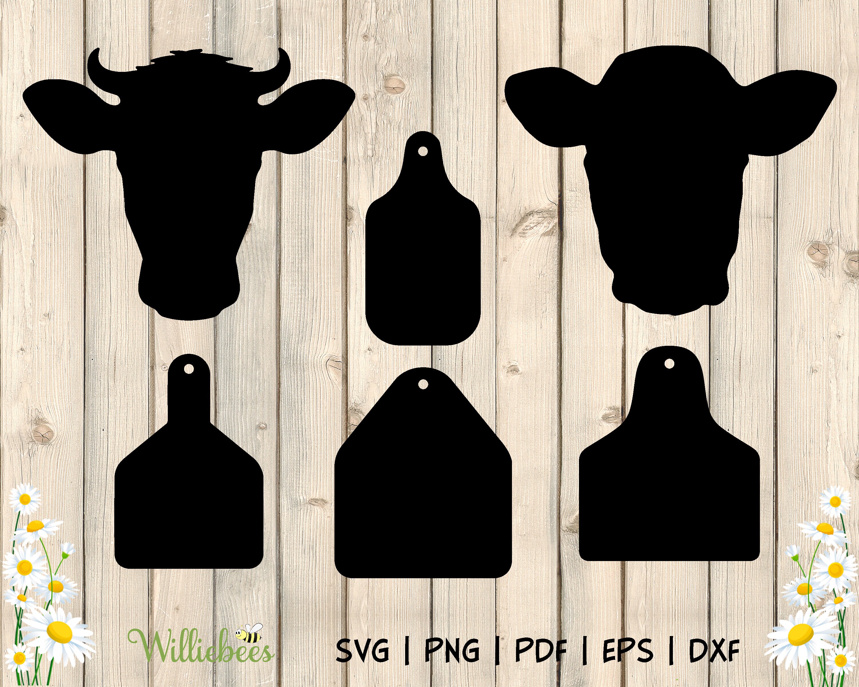 Ear Tag and Cow Head SVG Bull Head SVG Vector Tag Cow Farm - Etsy Australia