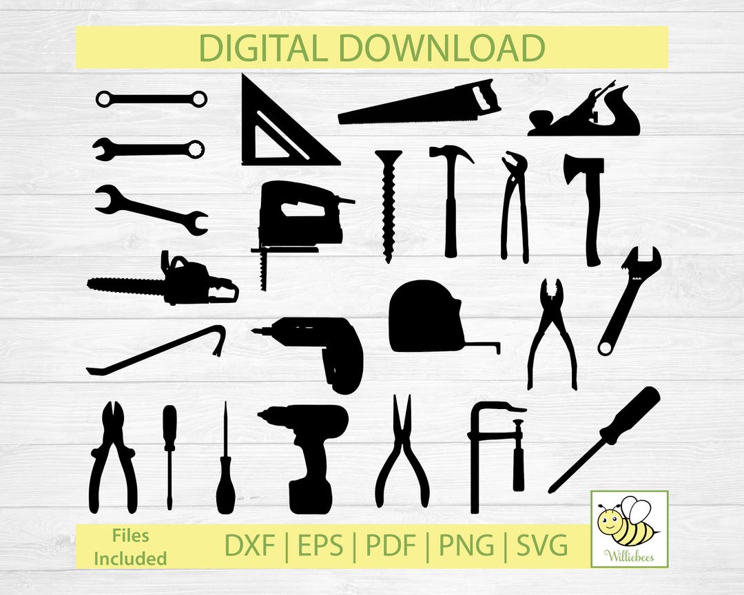 Handyman Tools SVG, Hardware Clipart, Electric Drill, Saw SVG, Hammer ...