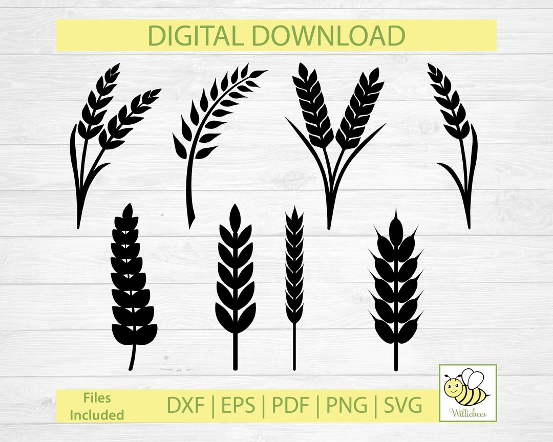 Wheat SVG Bundle, Grain SVG, Harvest Wheat, Grain Clipart, Vector Cut ...
