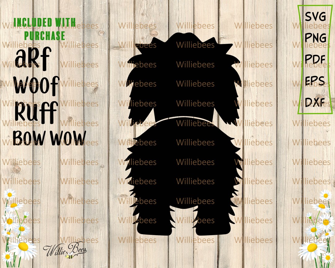 Shaggy Dog SVG, Dog Butt Silhouette, Puppy Dog, Dog Decal, Shaggy Dog ...
