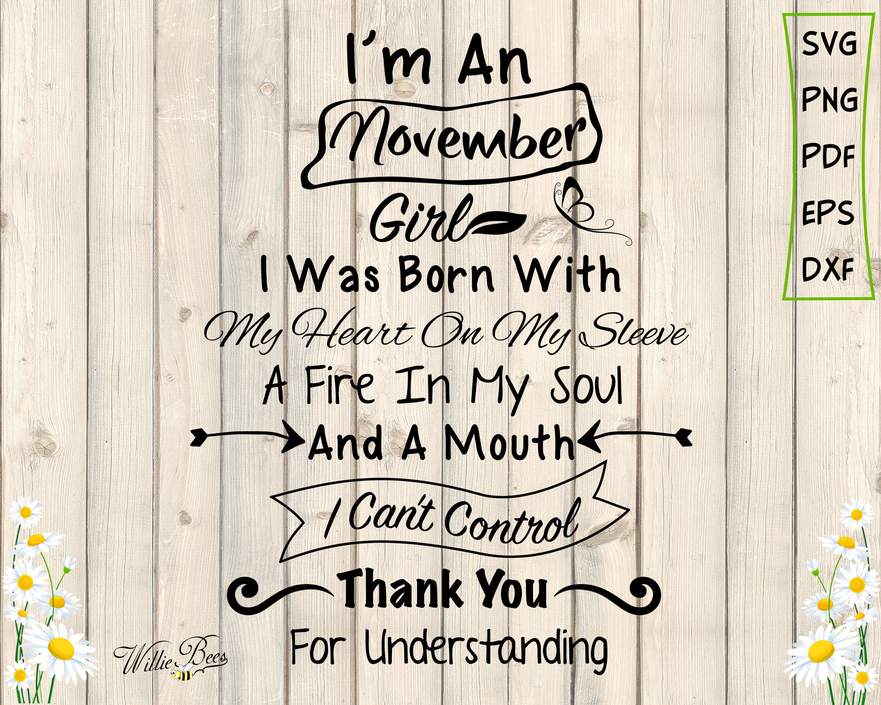 I'm A November Birthday Girl Birthday Cut File Heart on - Etsy