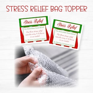 Stress Relief Gift Bag Topper, Bubble Wrap, Treat Bag Toppers, Gag Gift ...