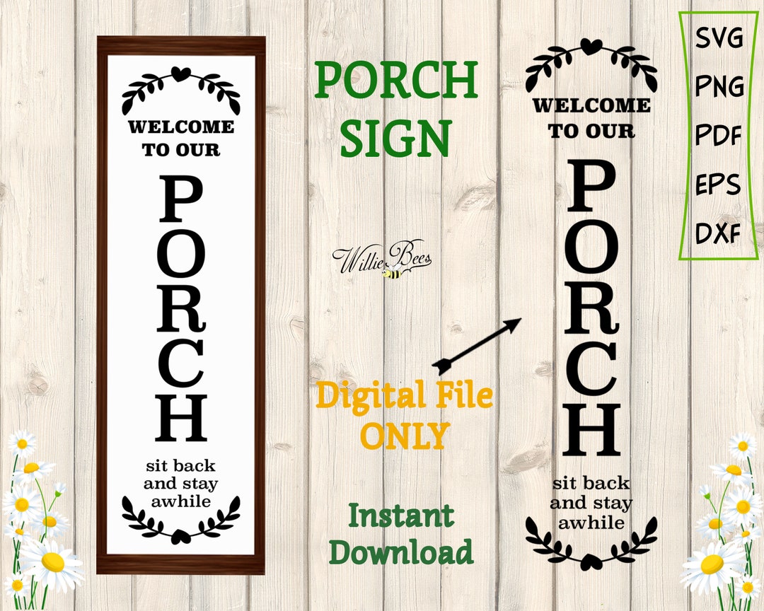 Porch Sign SVG, Welcome to Our Porch, Door Sign SVG, Welcome SVG ...