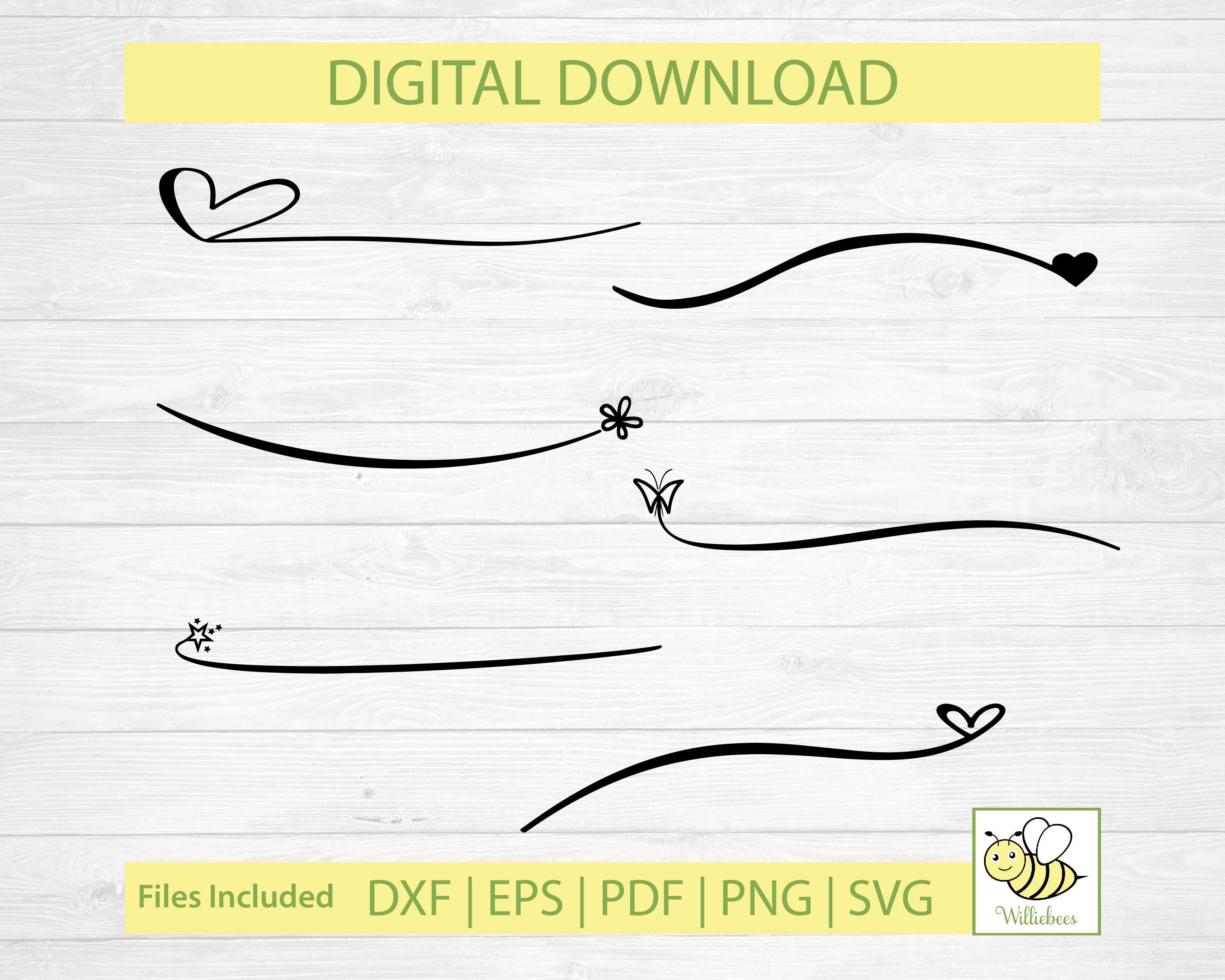 Text Tails SVG, Dividers SVG, Font Tail, Swoosh Vector, Underline SVG ...