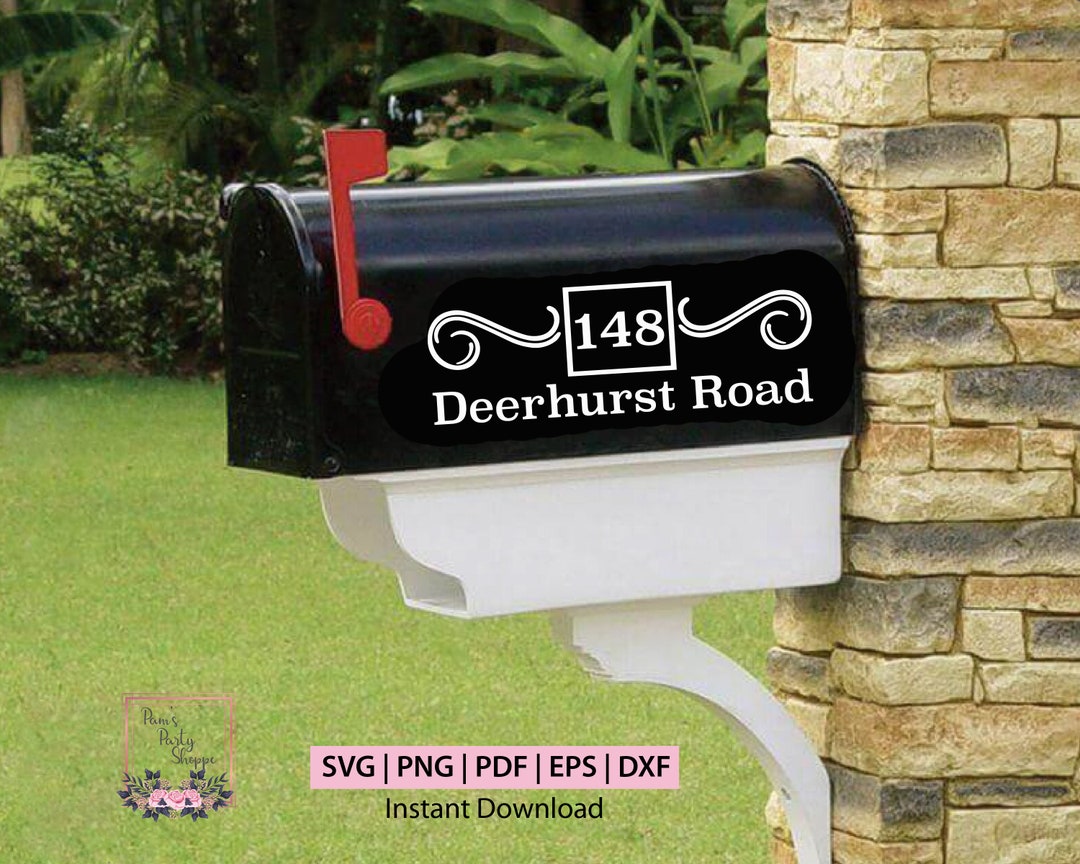 Custom Address Mailbox Decal SVG, Monogram Image SVG, Street Number ...
