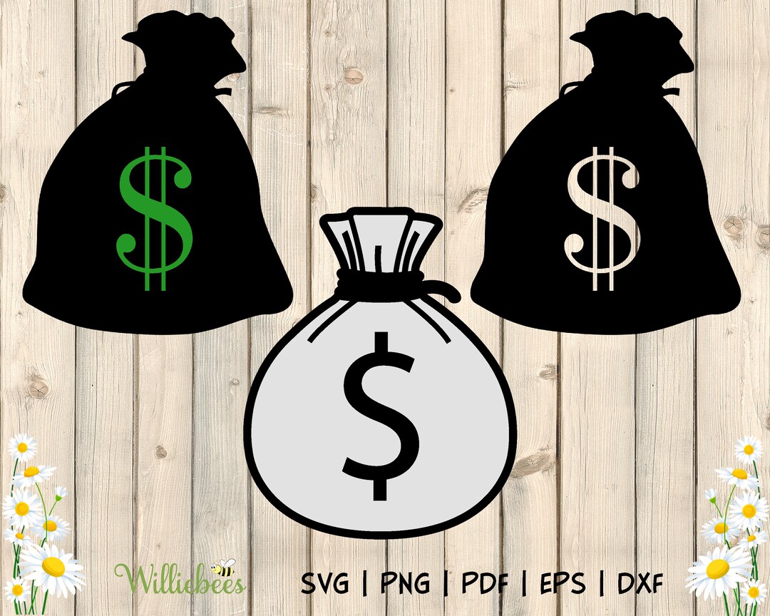Cash Money Bags SVG, Bank Bag, Dollar Sign, Bag of Money, Dollar Funds ...