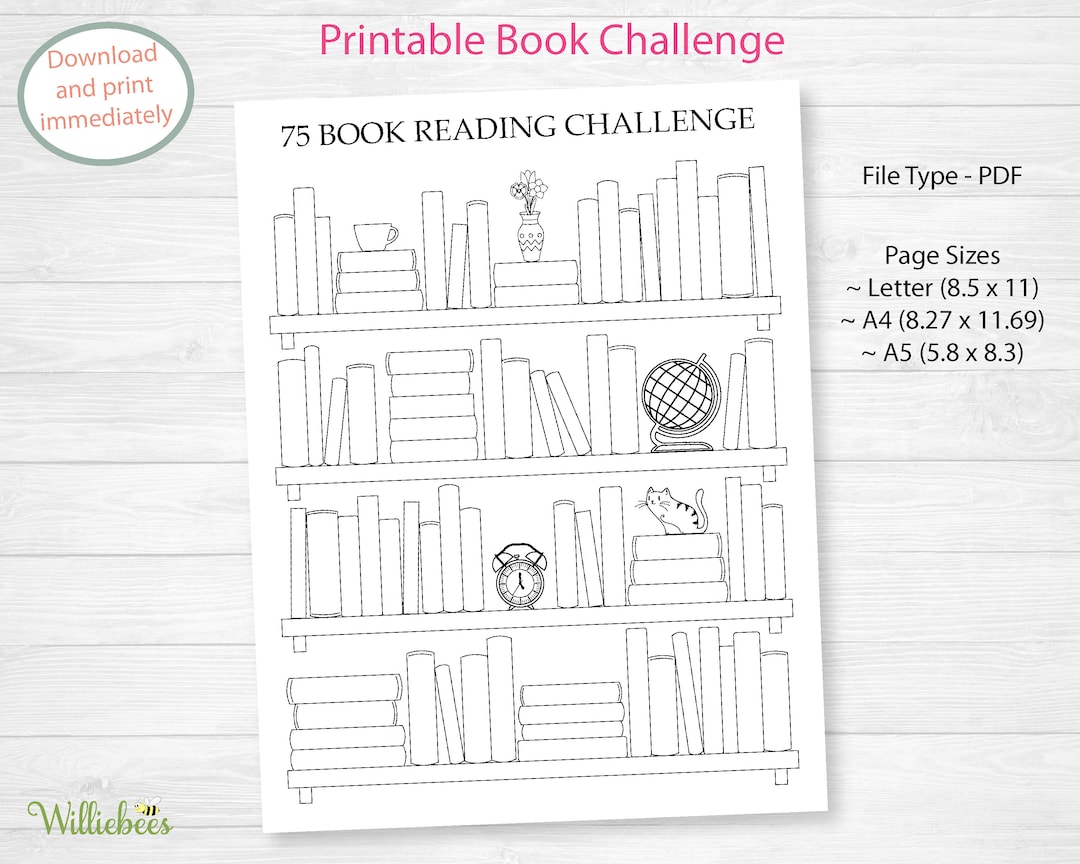 Printable Book Tracker, Bookshelf Reading Log Challenge, Books I've ...