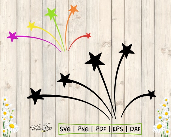 Shooting Star SVG Spray Of Stars Star Fireworks Colorful | Etsy México