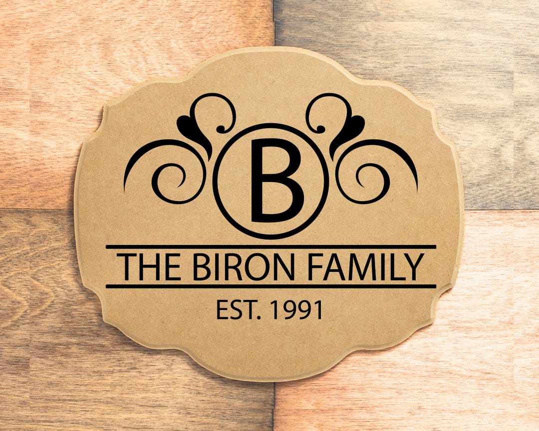 Custom Family Name Sign SVG, Personalized Monogram Name, Established ...