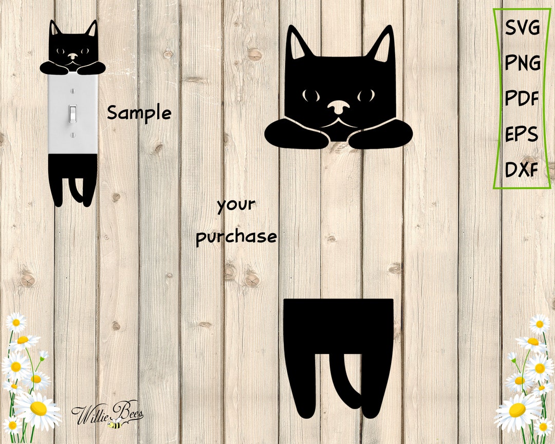 Cat Light Switch Image, Cat SVG, Wall Decor, Vinyl Decal Sticker, Cat ...