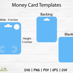 Money Holder Card SVG, Money Card Template, Dollar Bills, Bill Holder ...
