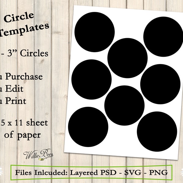 3 Inch Circle Template - Etsy