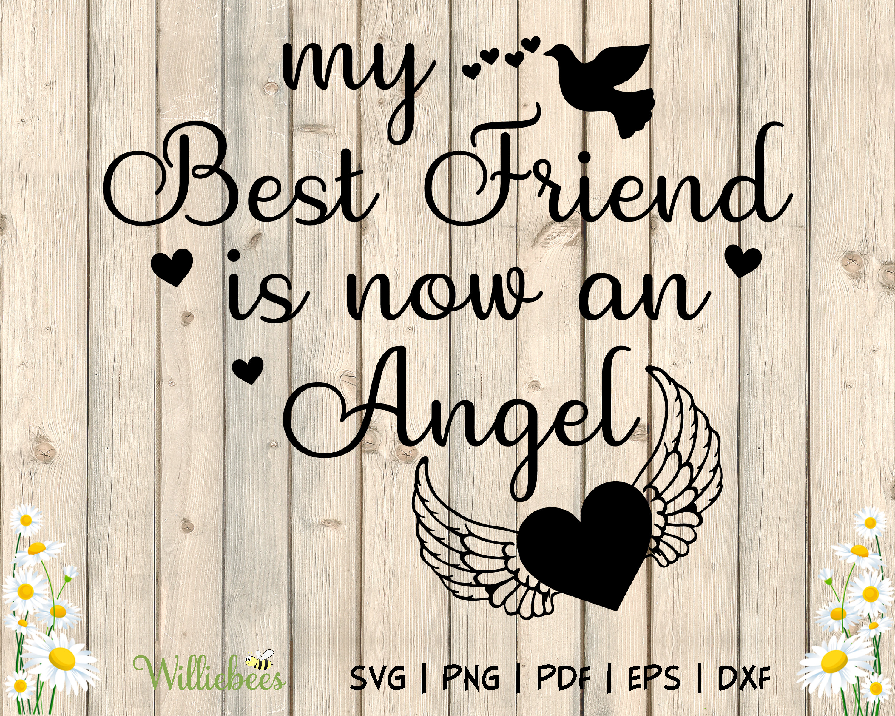 Loss of Best Friend in Memory of BFF Angel Friend SVG Heart - Etsy