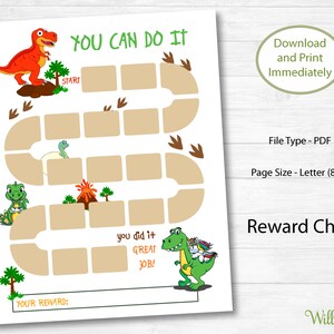 Printable Dinosaur Reward Chart, Kids Behavior, Sticker Chart, Toddler ...