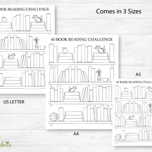 Printable Book Challenge Tracker, Books to Read, Bookshelf Planner ...