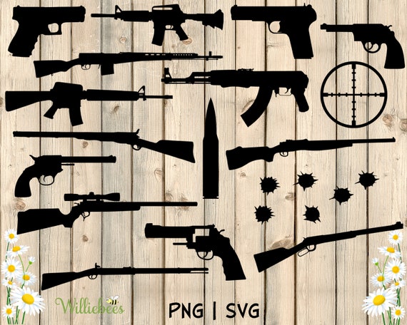 Firearms SVG Clipart Guns SVG Kill Weapons Hunting Weapons - Etsy