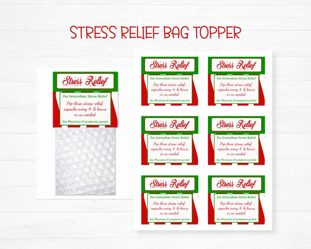 Stress Relief Gift Bag Topper, Bubble Wrap, Treat Bag Toppers, Gag Gift ...