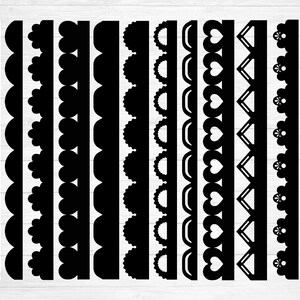 Seamless Border SVG, Lace Borders, Scallop Divider, Seamless Pattern ...