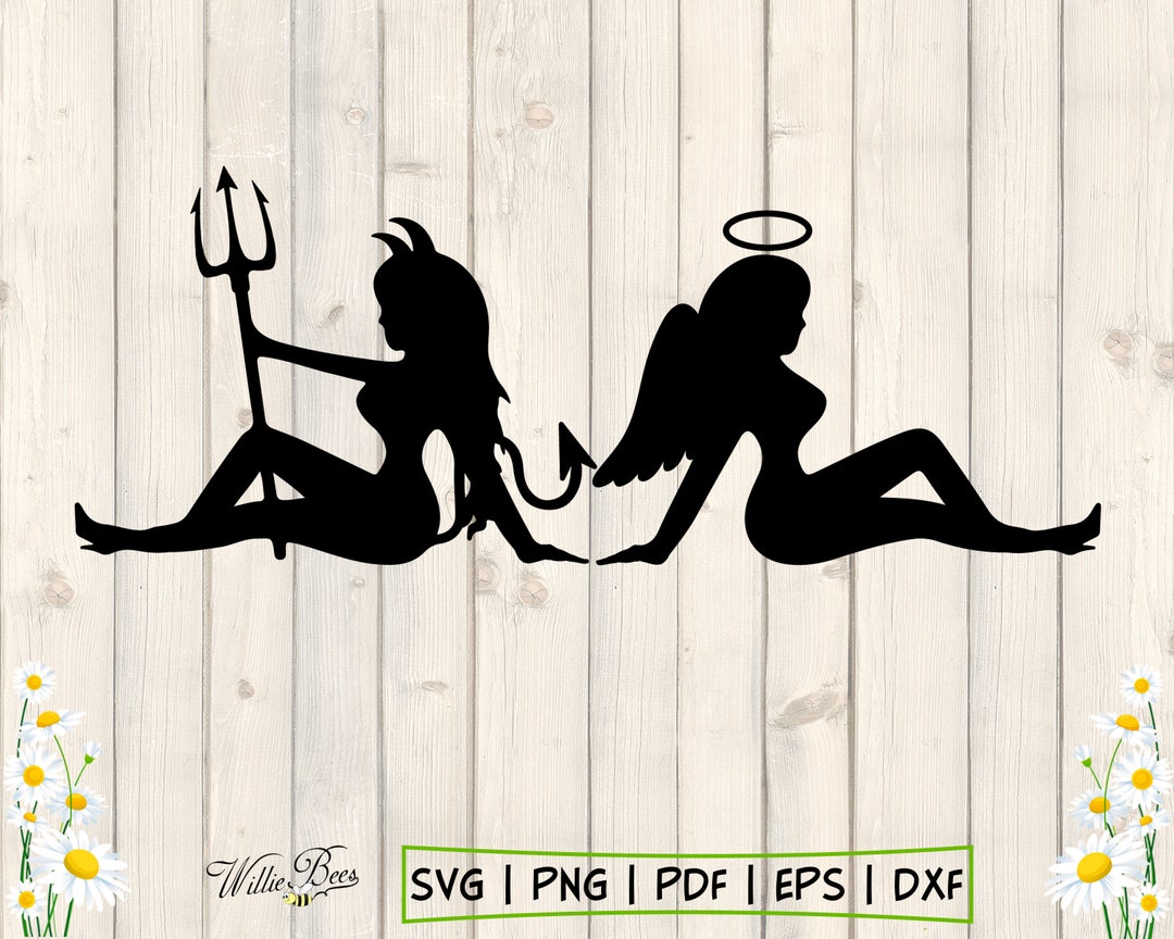 Devil or Angel SVG, Sexy Woman, Woman SVG, Vehicle Decal, Girl Devil ...