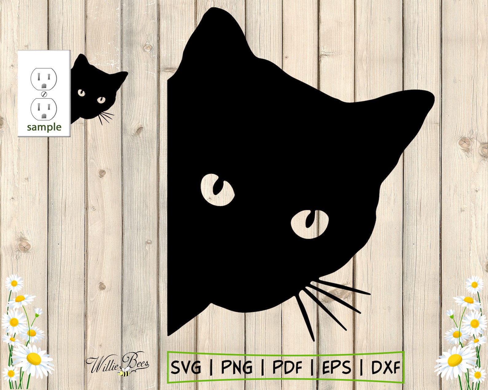 Peeking Black Cat SVG Silhouette Clipart Feline SVG Image - Etsy