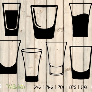 Shot Glasses SVG Bundle, Alcoholic Drink, Drinking Party, Liquor SVG ...
