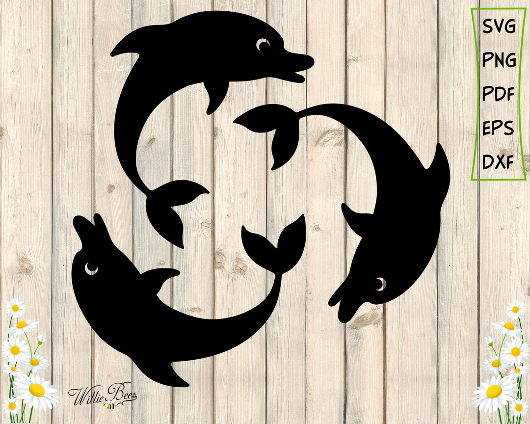 Dolphin SVG Aquatic Mammal Salt Water Dolphin Circle - Etsy Canada