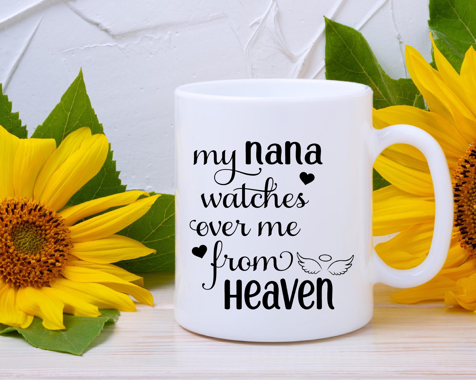 My Nana Watches Over Me From Heaven SVG, Angel Wings, Guardian Angel ...