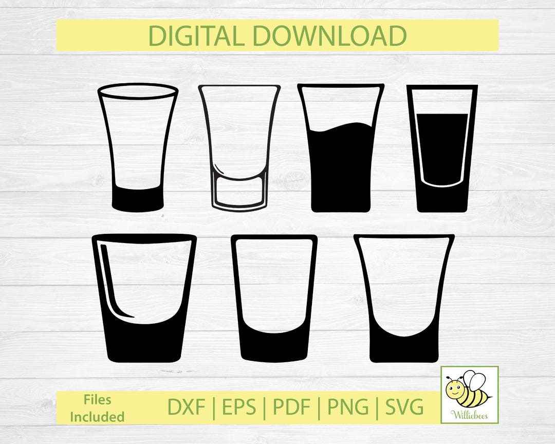 Shot Glasses SVG Bundle, Alcoholic Drink, Drinking Party, Liquor SVG ...