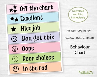Color Chart Behavior Kindergarten - Etsy