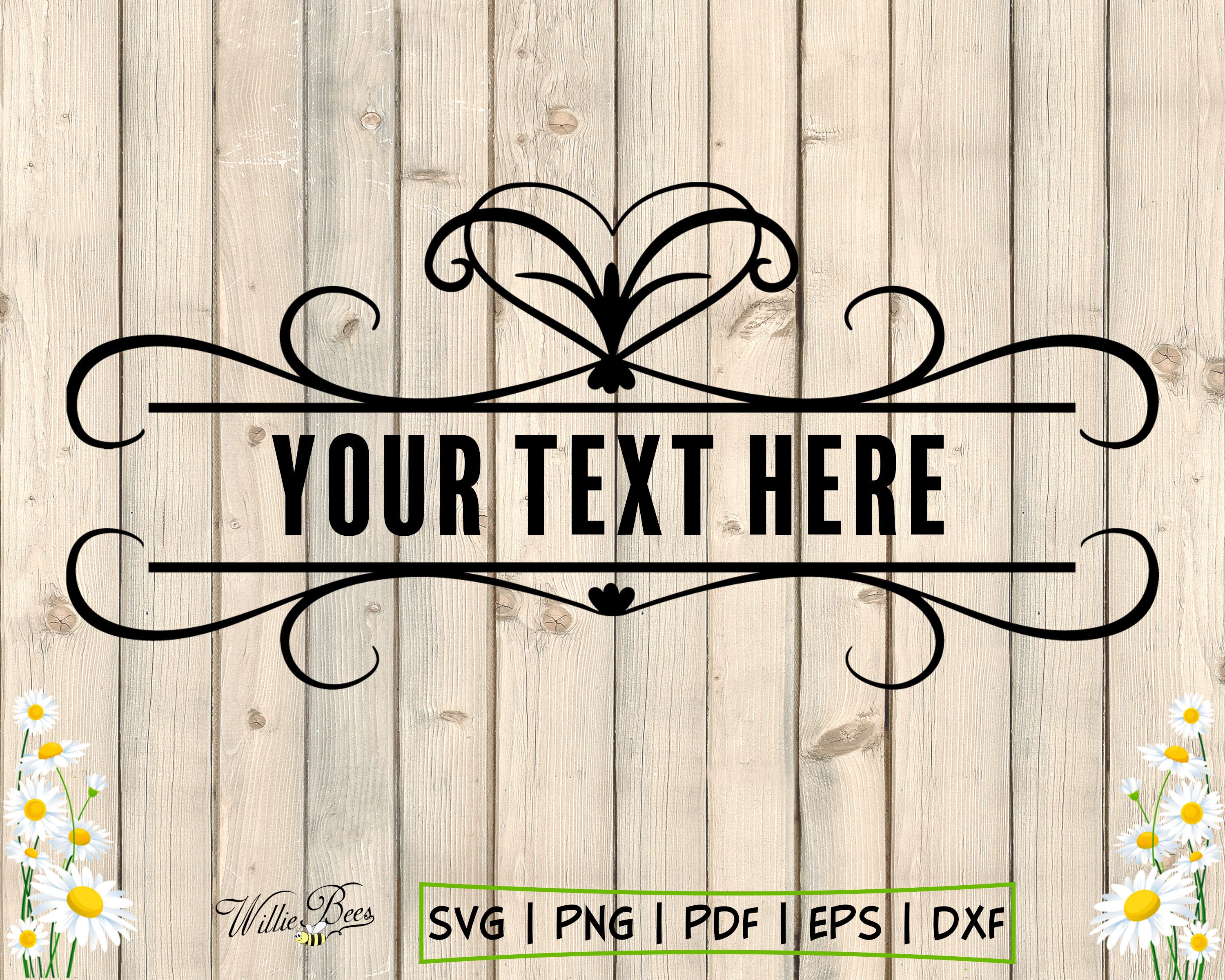 Split Flourish Monogram Mailbox Sign Split Monogram Frame | Etsy