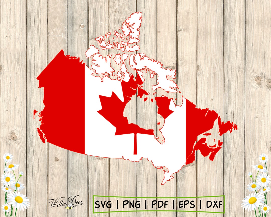 Map of Canada SVG, Canada Flag Cut File, Sublimation Canada PNG, Canada ...