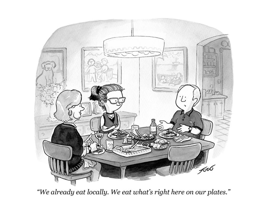 Signed Giclee Print of My Cartoon "we Already Eat Locally" - Etsy