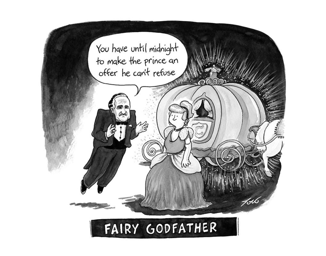 Signed Giclee Print of My Cartoon "fairy Godfather" - Etsy